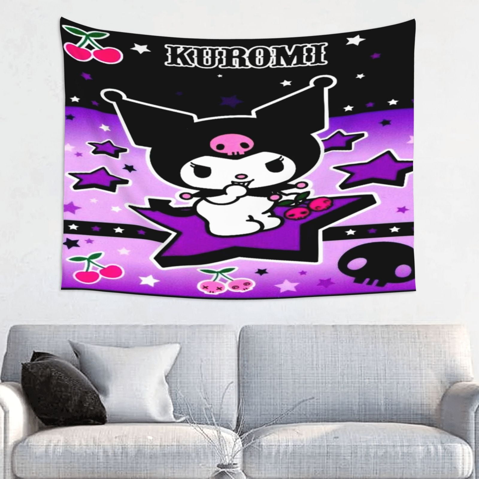 Kuromi Wall Tapestry Cartoon Poster for Bedroom Aesthetics Funny Decor ...