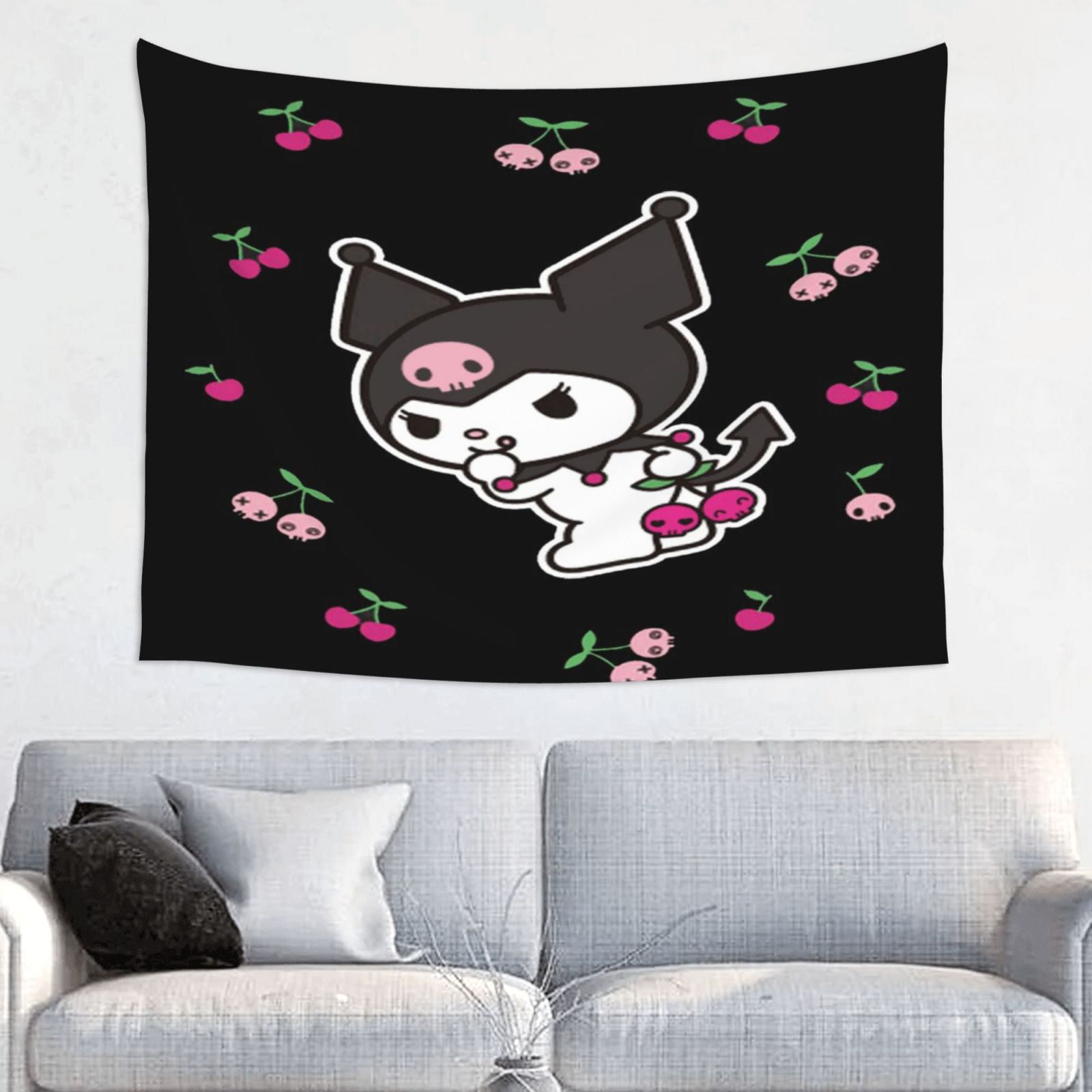 Kuromi Wall Tapestry Cartoon Poster for Bedroom Aesthetics Funny Decor ...