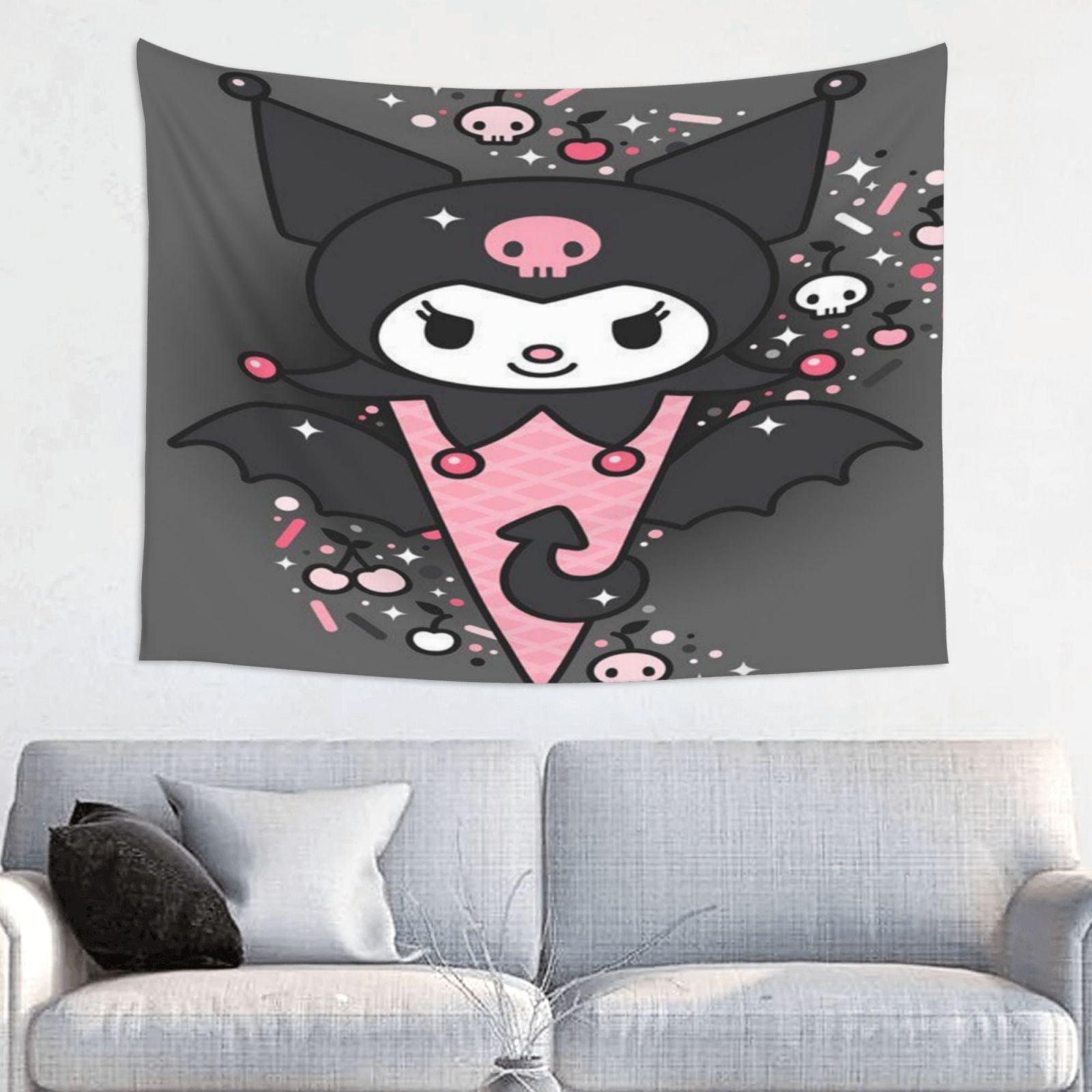 Kuromi Wall Tapestry Cartoon Poster for Bedroom Aesthetics Funny Decor ...