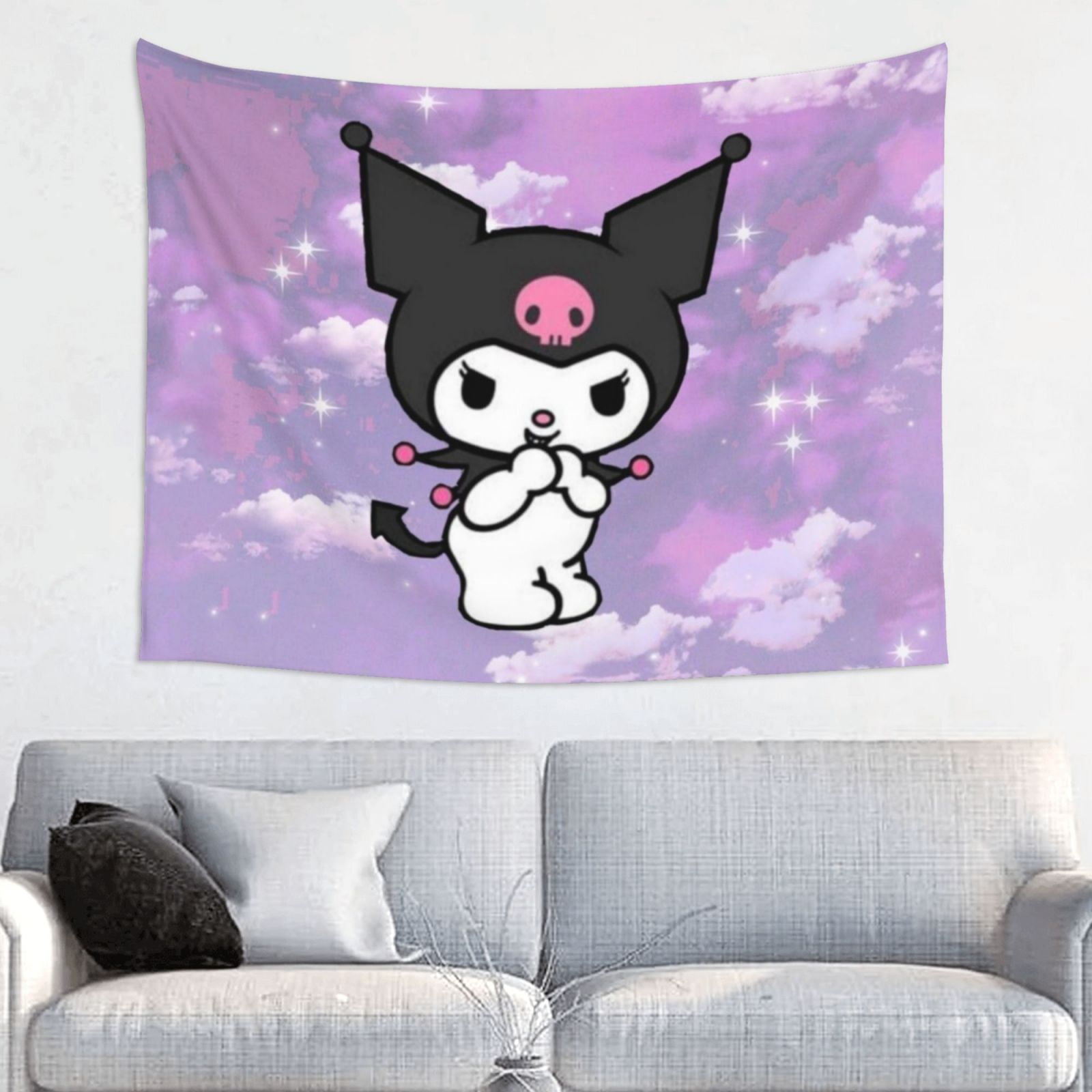 Kuromi Wall Tapestry Cartoon Poster for Bedroom Aesthetics Funny Decor ...