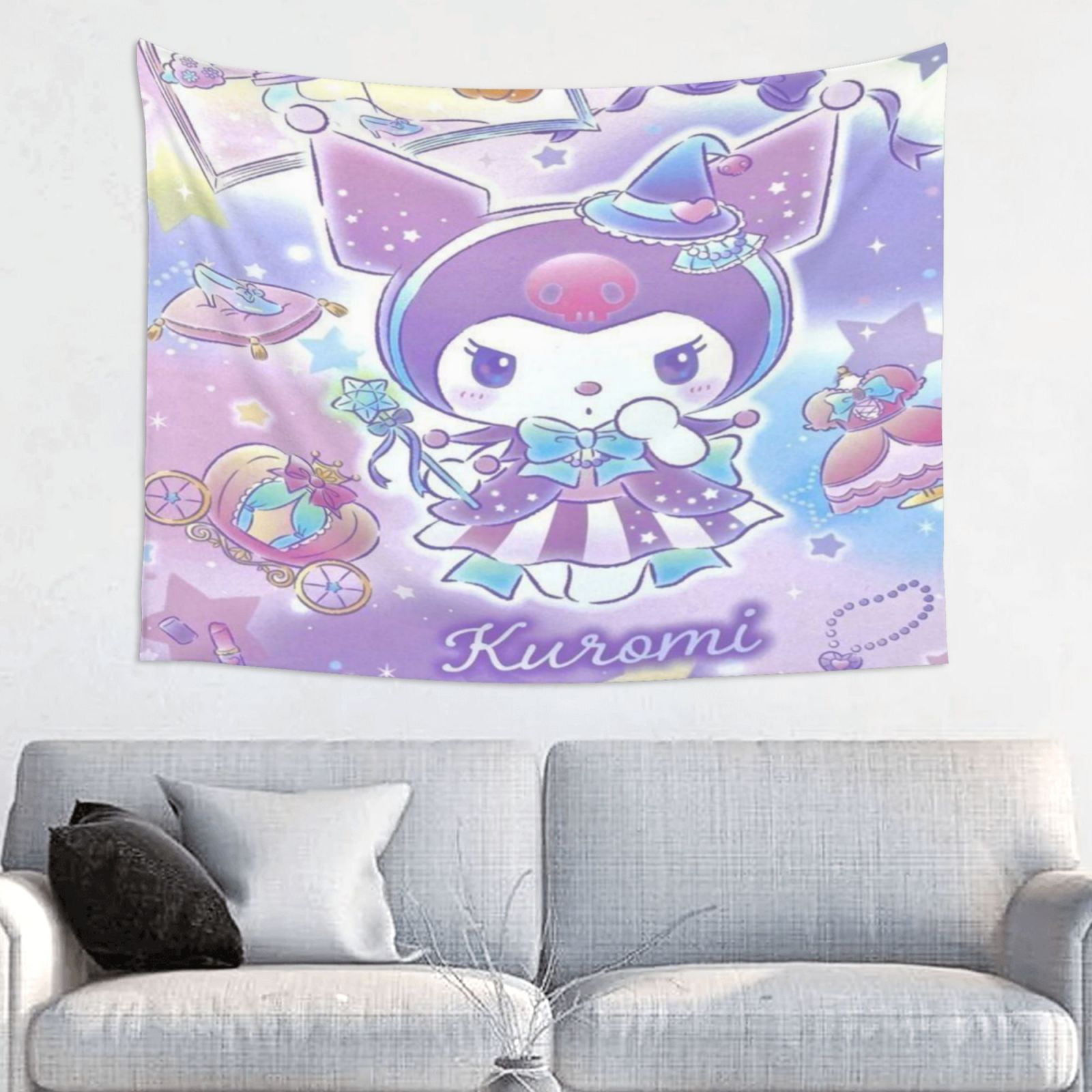 Kuromi Wall Tapestry Cartoon Poster for Bedroom Aesthetics Funny Decor ...