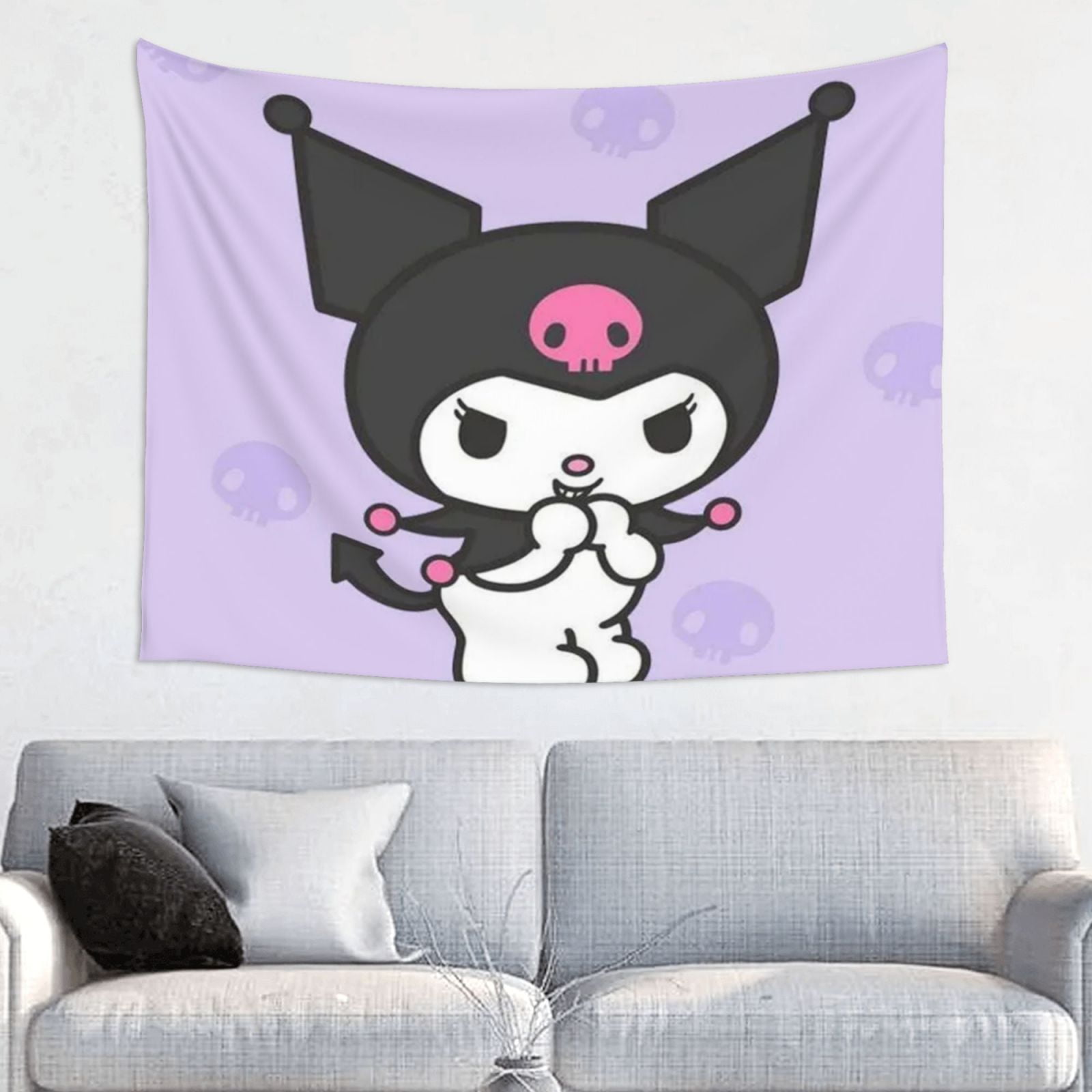 Kuromi Wall Tapestry Cartoon Poster for Bedroom Aesthetics Funny Decor ...
