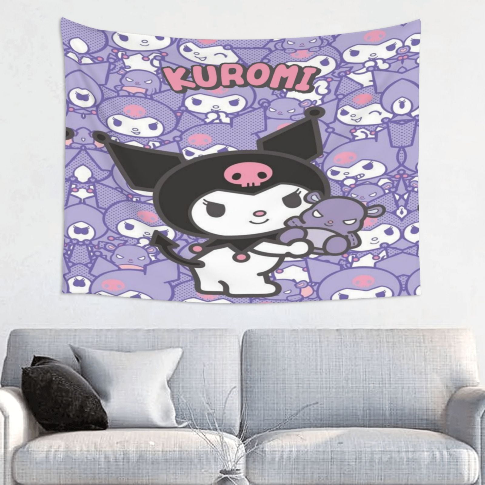 Kuromi Wall Tapestry Cartoon Poster for Bedroom Aesthetics Funny Decor ...