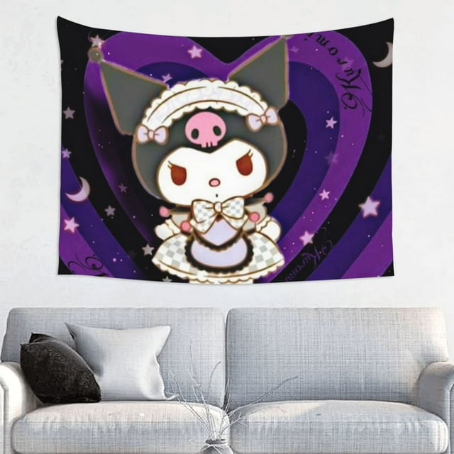 Kuromi Wall Tapestry Cartoon Poster for Bedroom Aesthetics Funny Decor ...