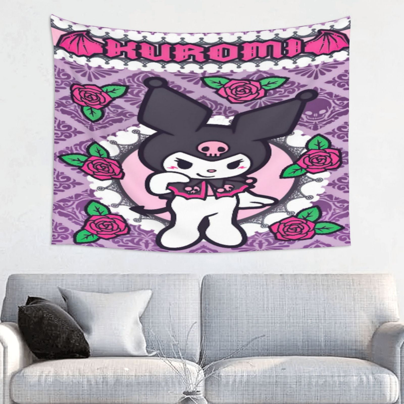 Kuromi Wall Tapestry Cartoon Poster for Bedroom Aesthetics Funny Decor ...