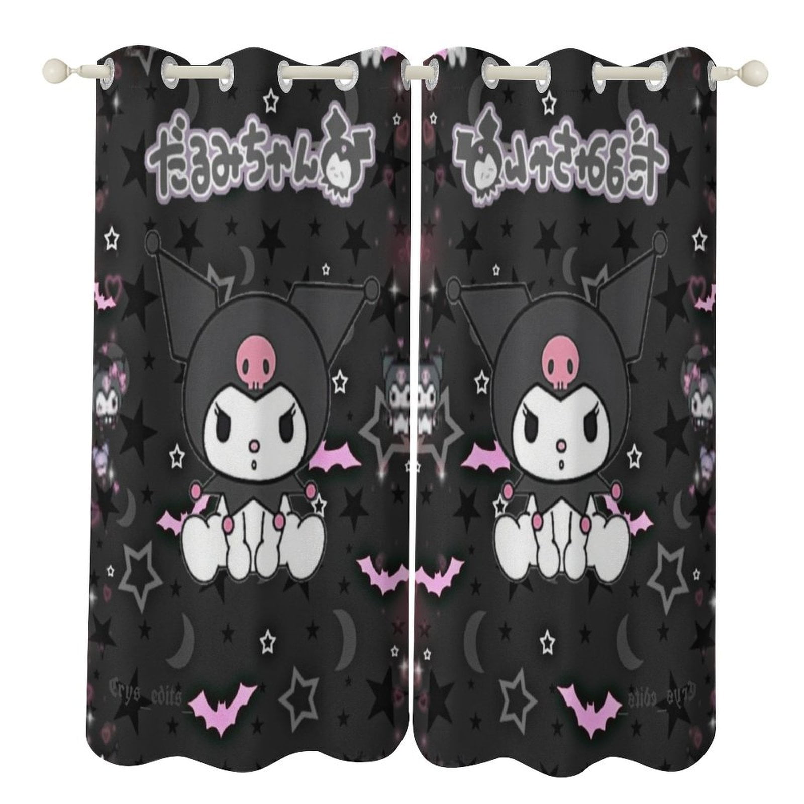 Kuromi Wallpaper Curtains for Kids,Cartoon BlackOut Curtain for Boy ...