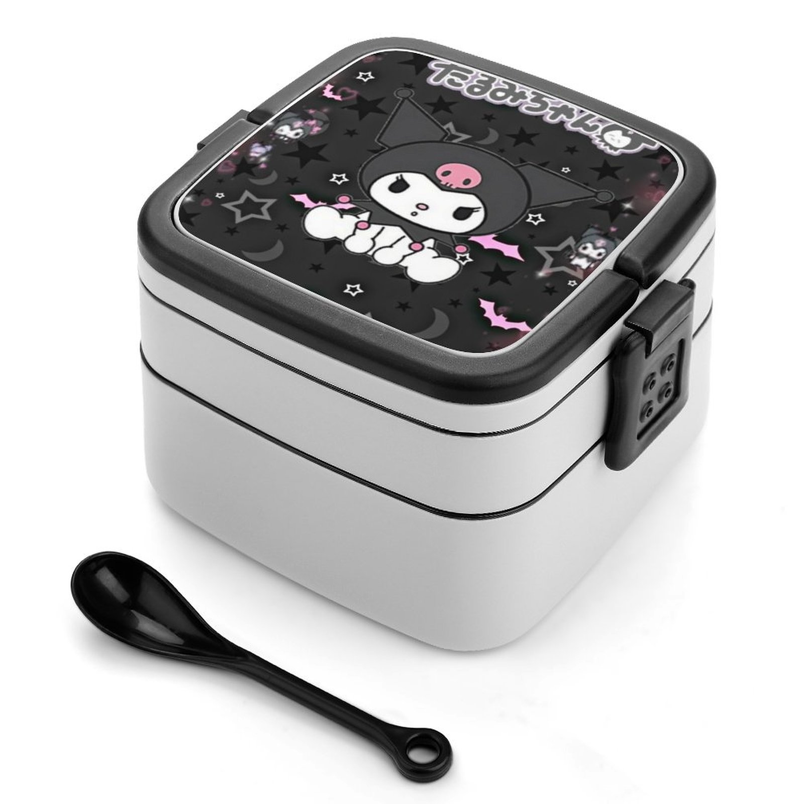 Kuromi Wallpaper Reusable Bento Boxes Lunch Box Double Layer Stackable ...