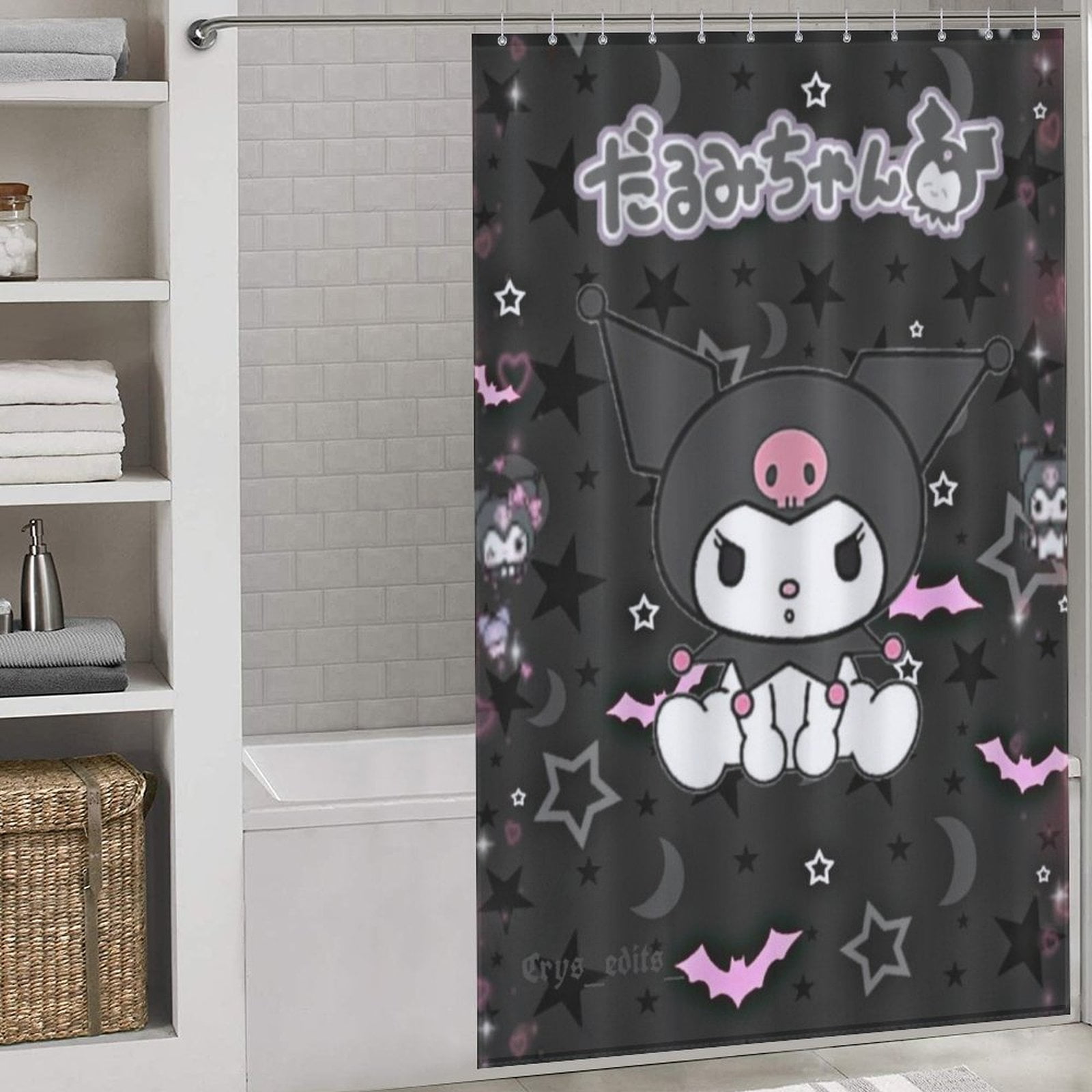 Kuromi Wallpaper Shower Curtains for Bathroom,Shower Curtain,Cartoon ...