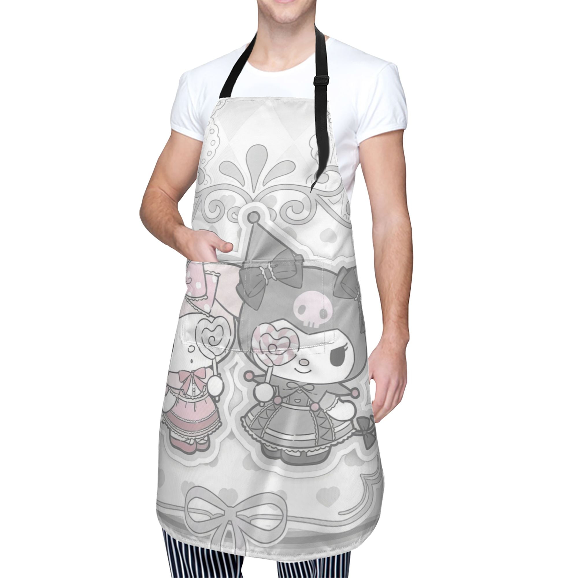 Kuromi Waterproof Apron with 2 Pockets for Men Women, Adjustable Chef ...