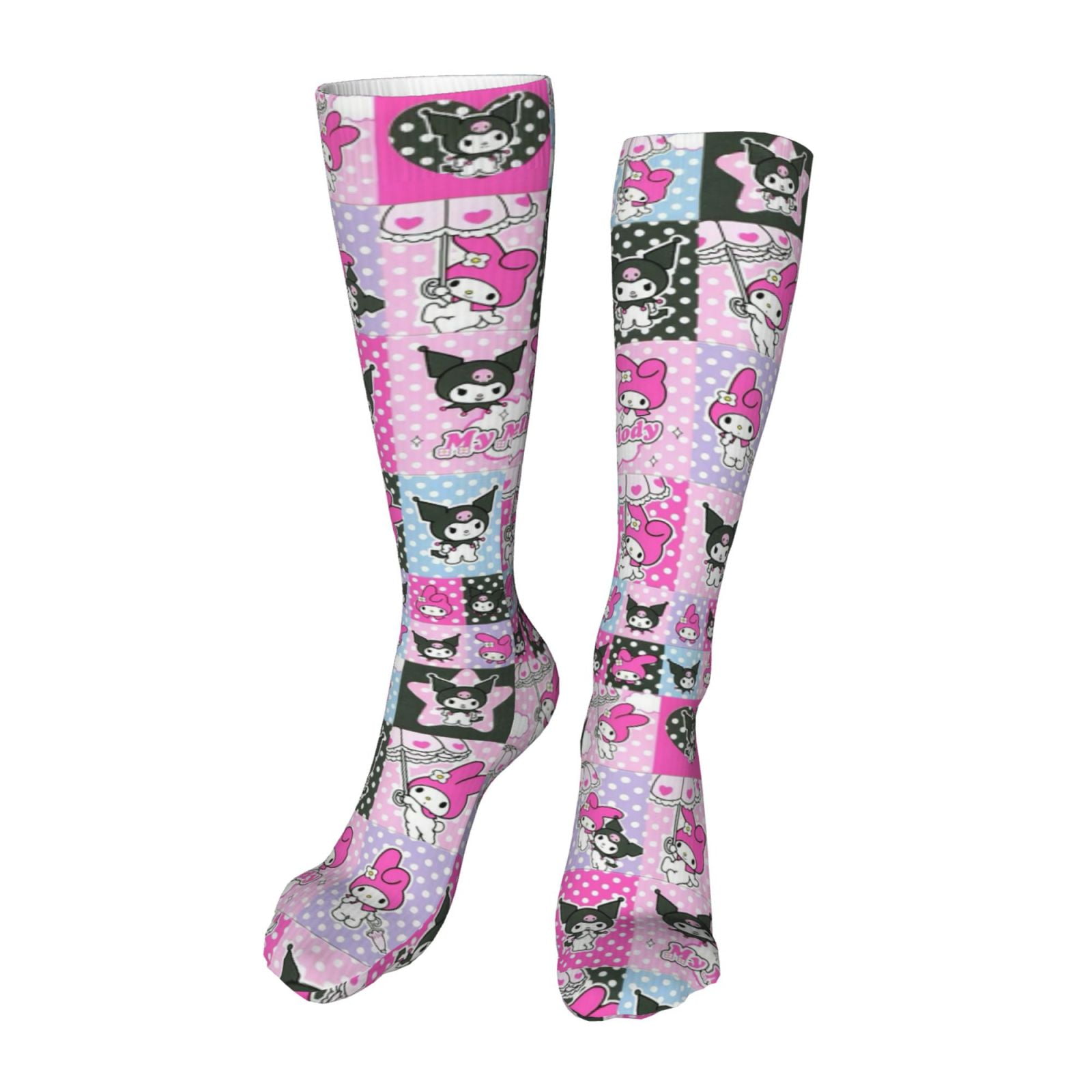 Kuromi and Sanrio Unisex Long Knee Thigh Compression Crew Socks Men ...