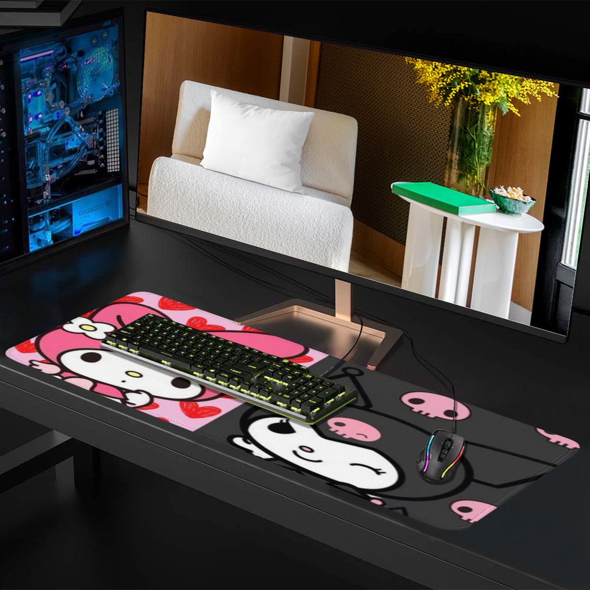 Kuromi cute24*14in Genshin Impact Comfortable Mouse Pad Gaming Mouse ...