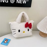 Sanrio Merch Hello Kitty Face Shaped Plush Handbag Purse - Cute ...