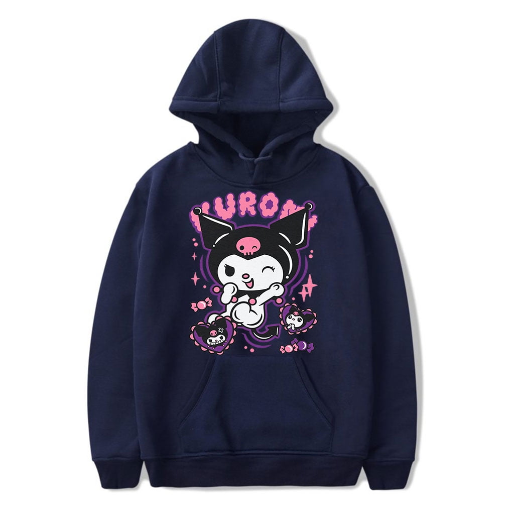 Kuromi merch Anime Onegai My Melody Hooded Drawstring Pocket Sweatshirt ...