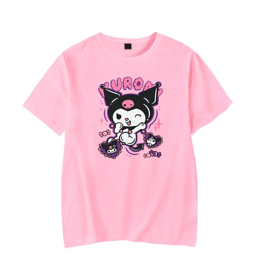 Kuromi merch Anime Onegai My Melody tshirt crewneck short sleeve tshirt ...