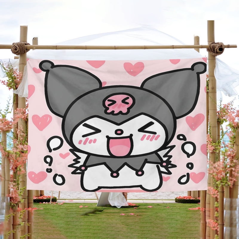 Kuromi pattern wall hanging 50*60 inches high-quality peach skin velvet ...