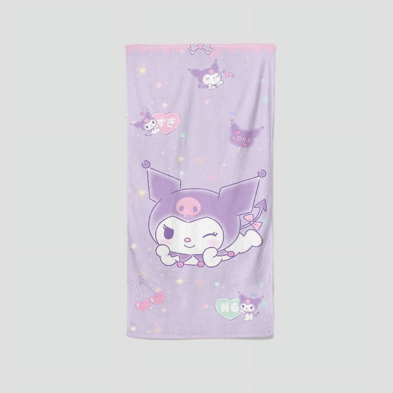 Kuromi's single-sided towel, featuring a unique design, is a perfect ...