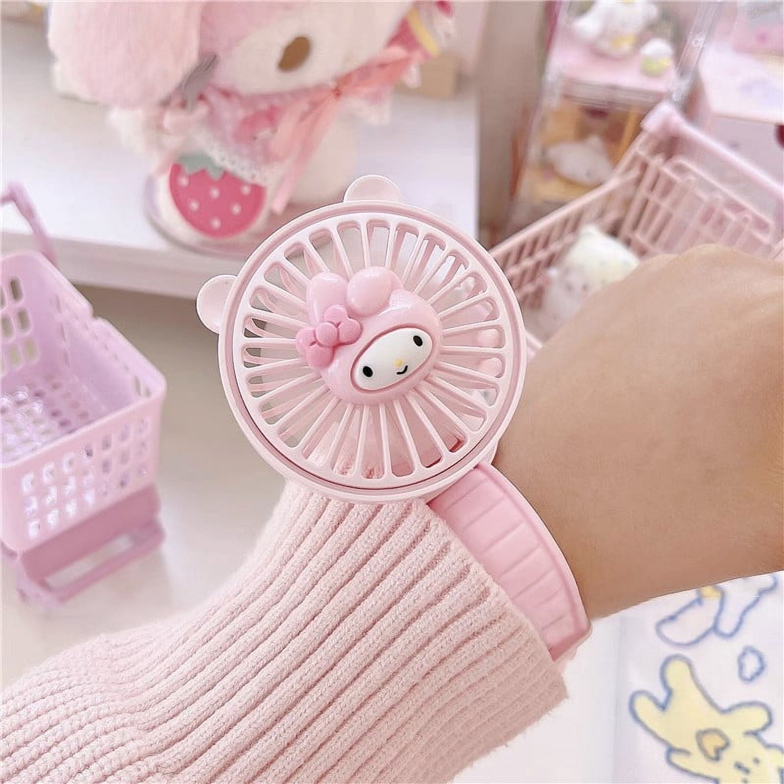 Kuromi wrist fan usb charging big wind mute cute Cartoon Cinnamon ...