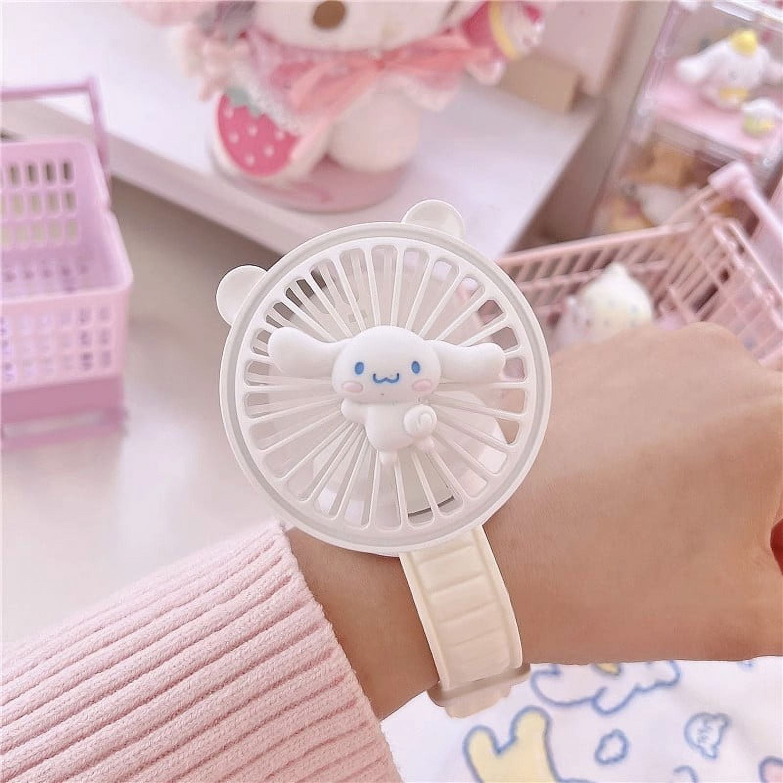 Kuromi wrist fan usb charging big wind mute cute Cartoon Cinnamon ...
