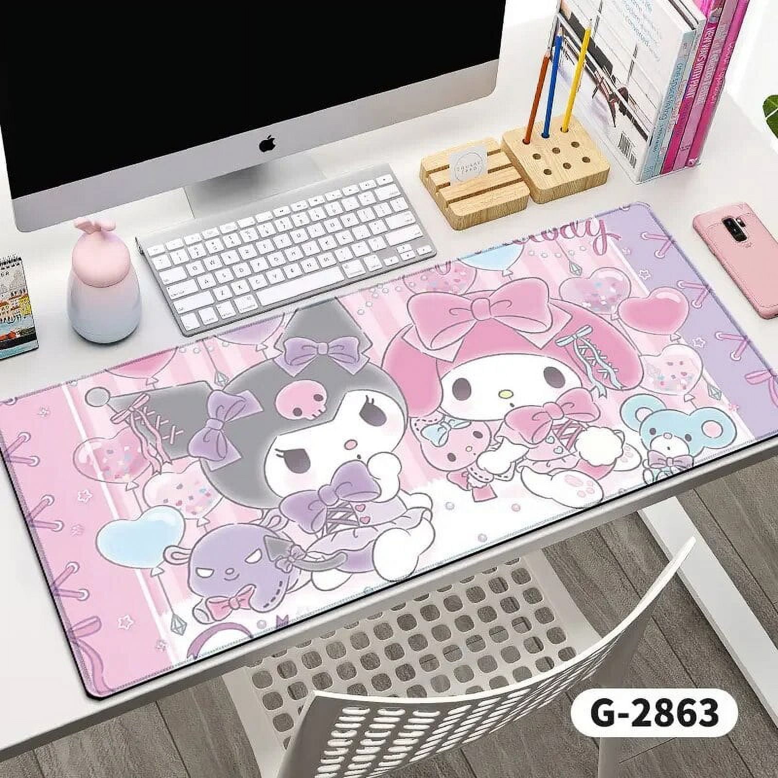 Kuromie Mouse Pad Sanrio Cute Anime Cartoon Pink Melody Large Gamer ...