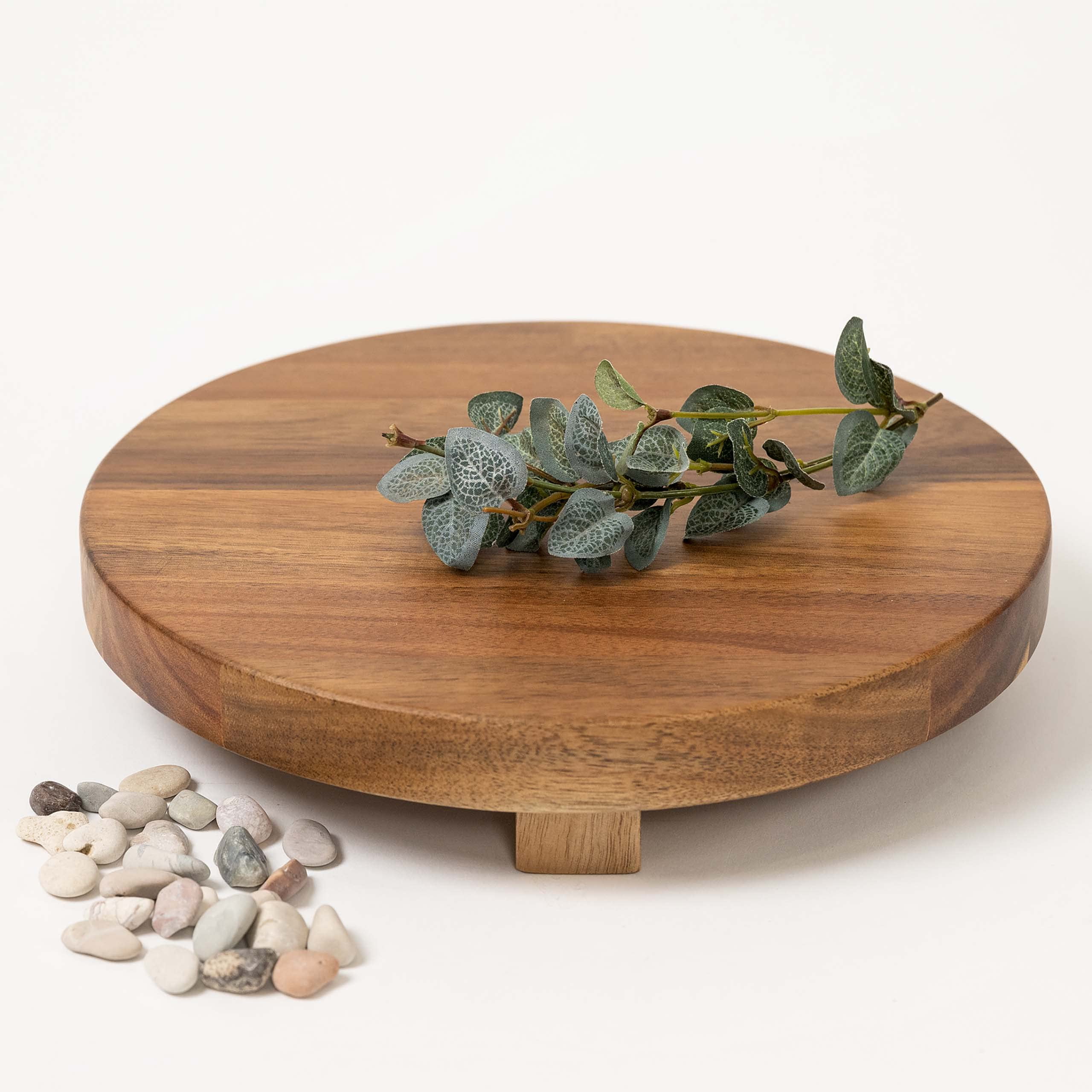 Kurrajong Farmhouse wood pedestal stand | 10" wide and 2" high round ...
