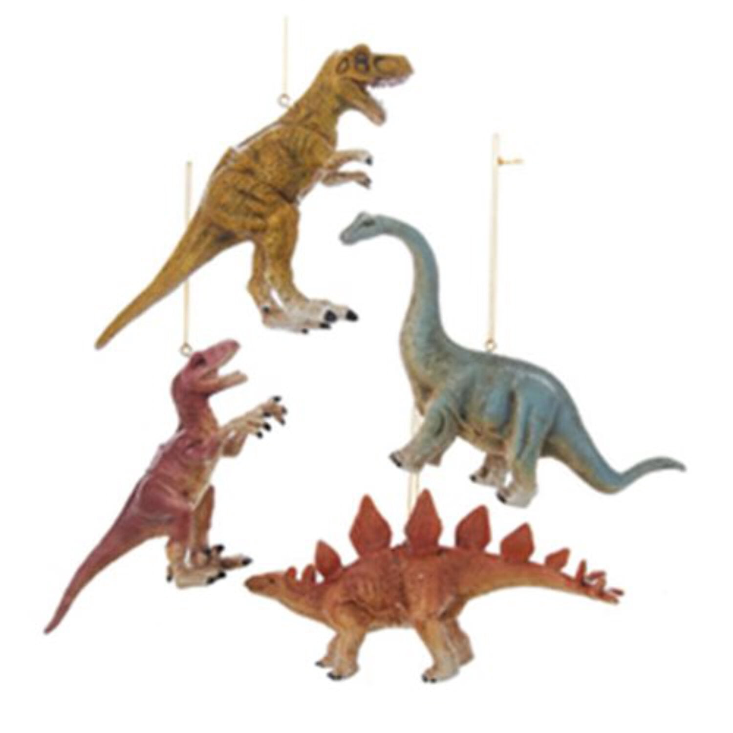 Kurt Adler 3-Piece Set of 4-Inch Assorted Plastic Dinosaur Christmas ...
