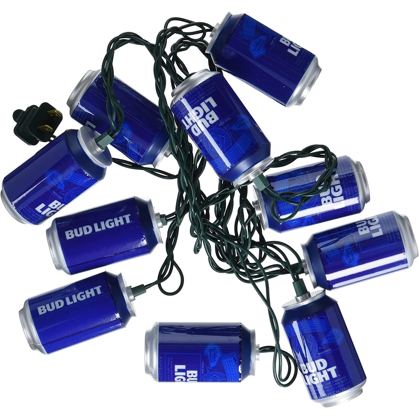 Kurt Adler 10-Light Bud Light Beer Can New Logo Light Set, Indoor ...