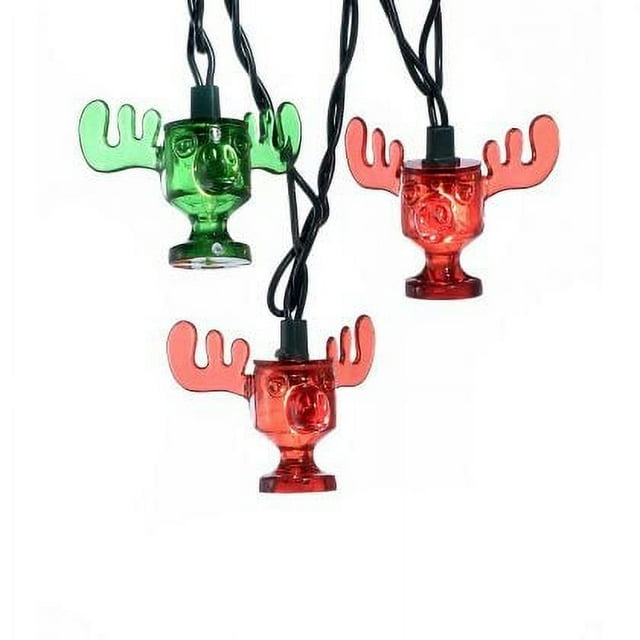 Kurt Adler 10-Light National Lampoon Red and Green Wally World Moose ...