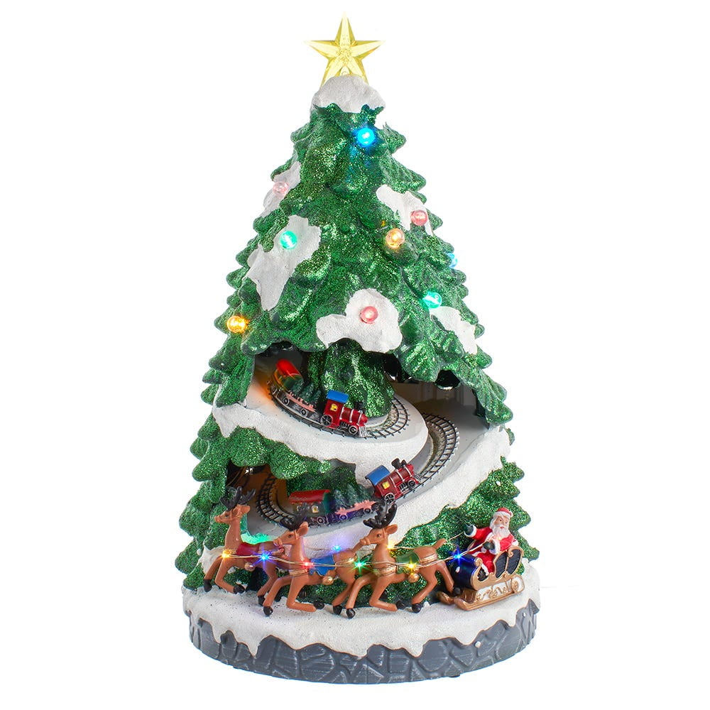 Kurt S. Adler 15.7-Inch Lighted Musical Christmas Tree, Battery ...