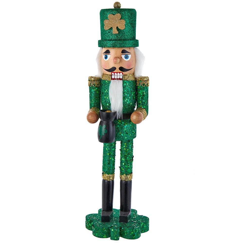 Kurt Adler 15-Inch Wooden Irish Nutcracker on Shamrock Base - Walmart.com