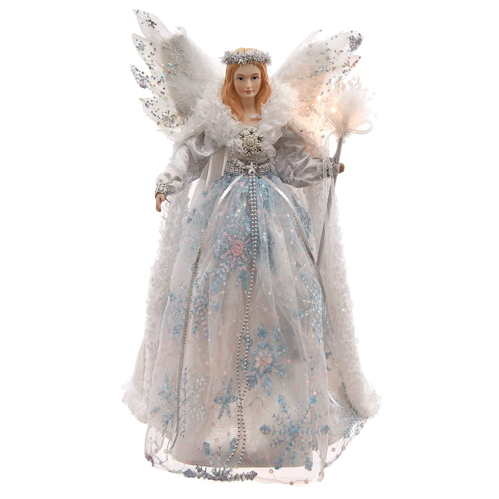 Kurt Adler 16-Inch White/Silver/Lavender and Blue Angel Treetopper ...