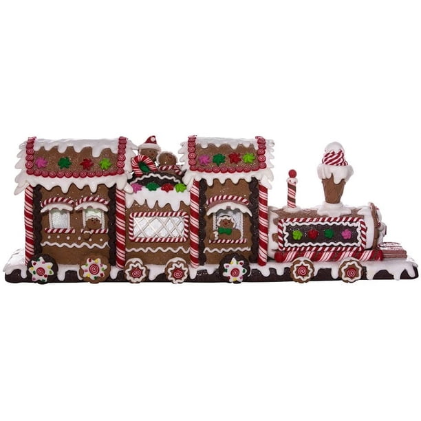 Kurt Adler 19.5-Inch Battery-Operated Gingerbread LED Train Tablepiece ...