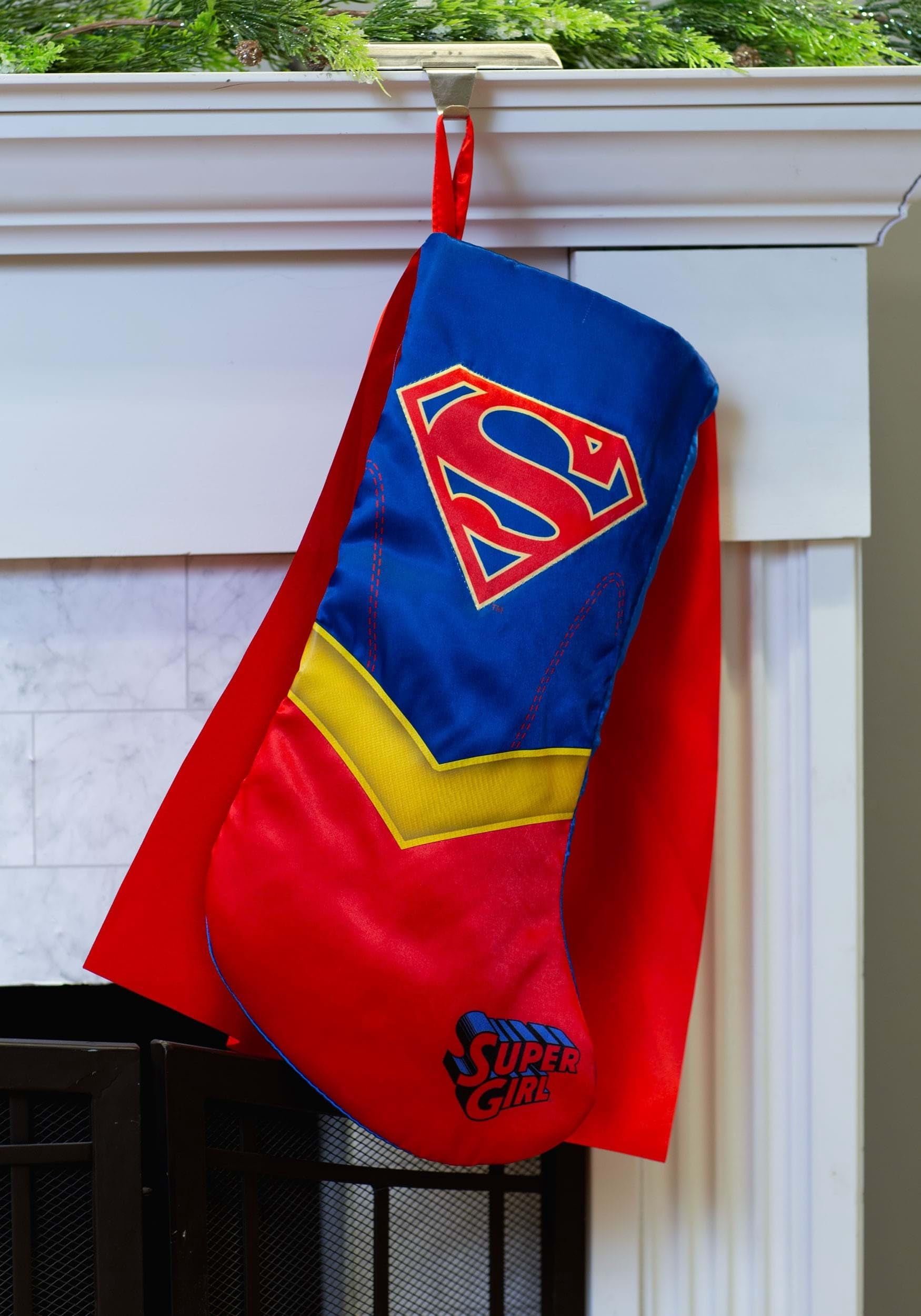 Kurt Adler 19 Inch Supergirl Shield With Cape Christmas Stocking ...