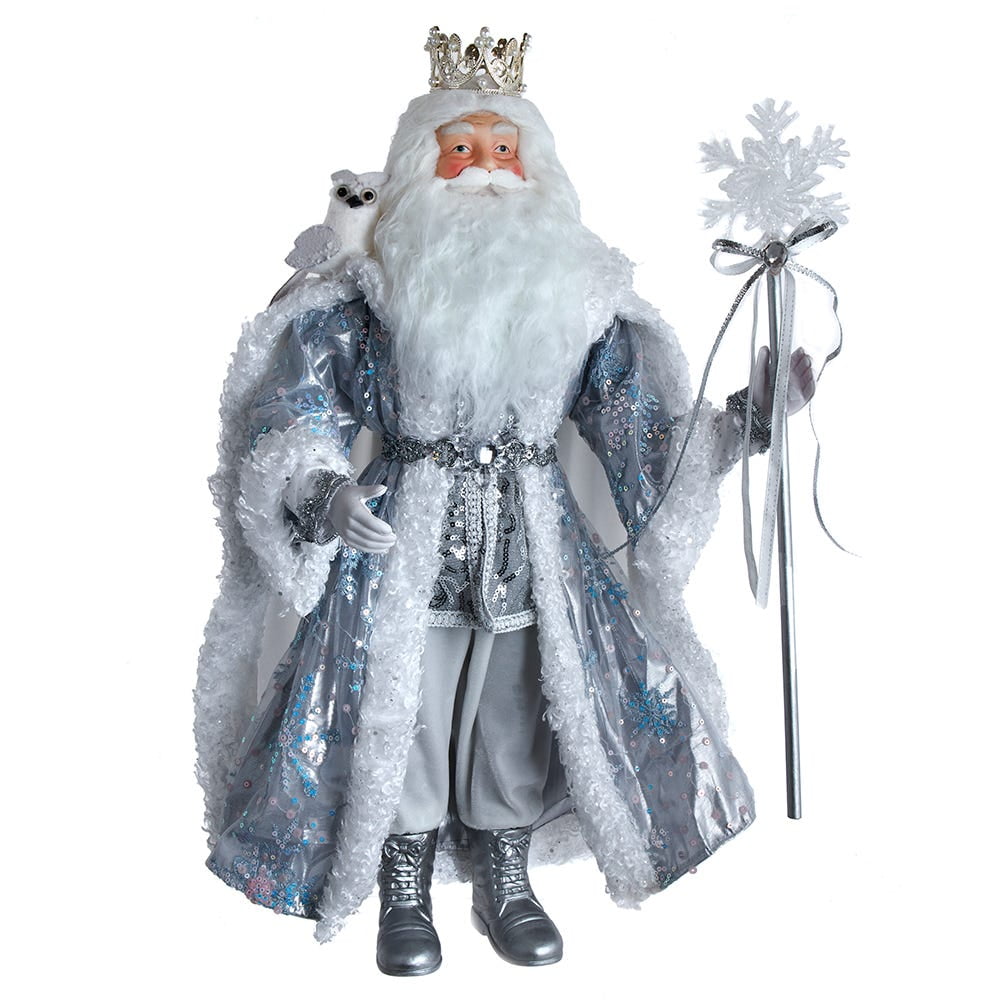 Kurt Adler 21" Silver, White and Lavender Blue Standing Santa - Walmart.com