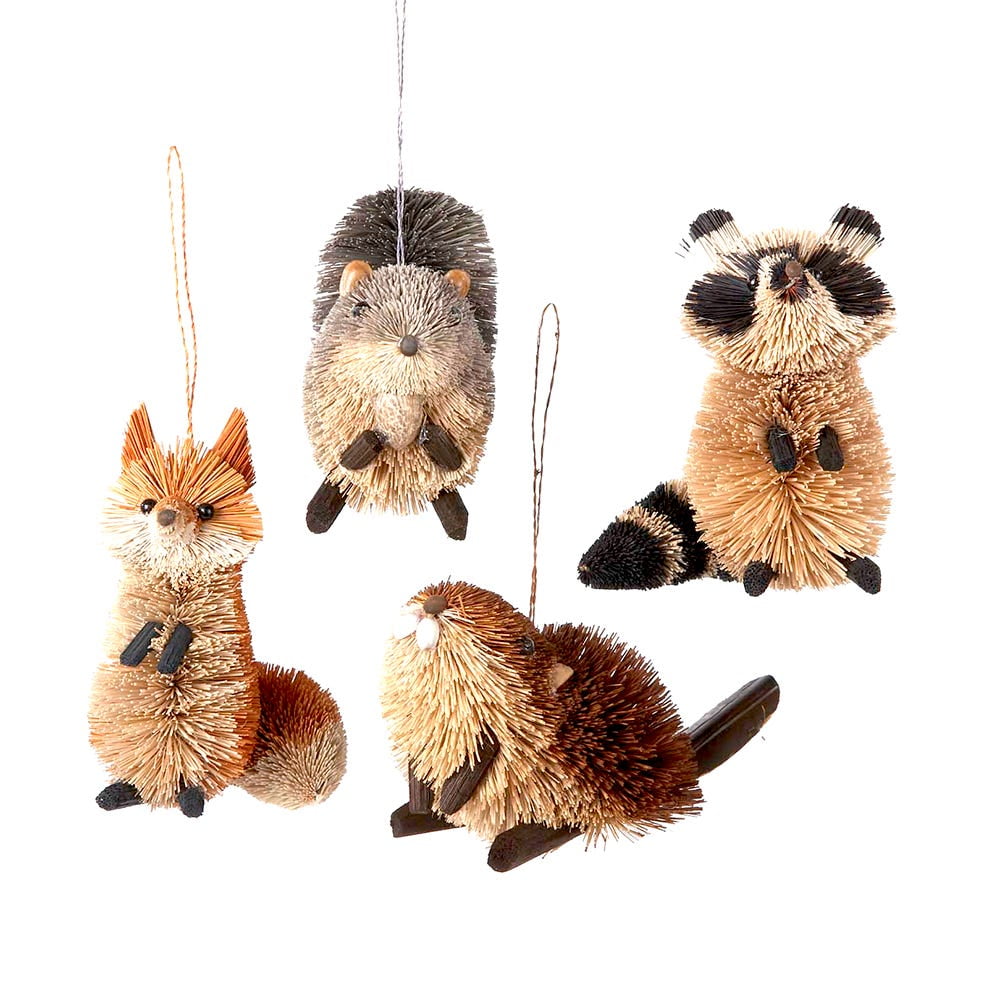 Kurt Adler 3.5-6 Inch Buri Woodland Animal 4-Piece Ornament Set ...