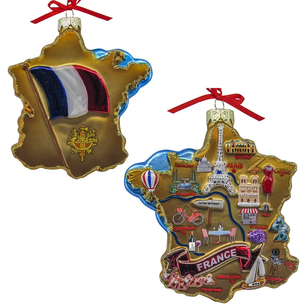 Kurt Adler 4.75" Map of France Ornament - Walmart.com