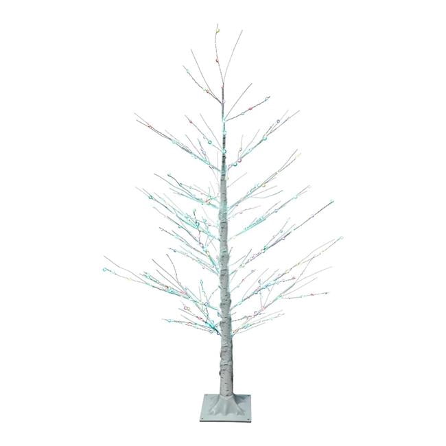 Kurt Adler 4-Foot Pre-Lit RGB Fairy LED White Birch Tree - Walmart.com