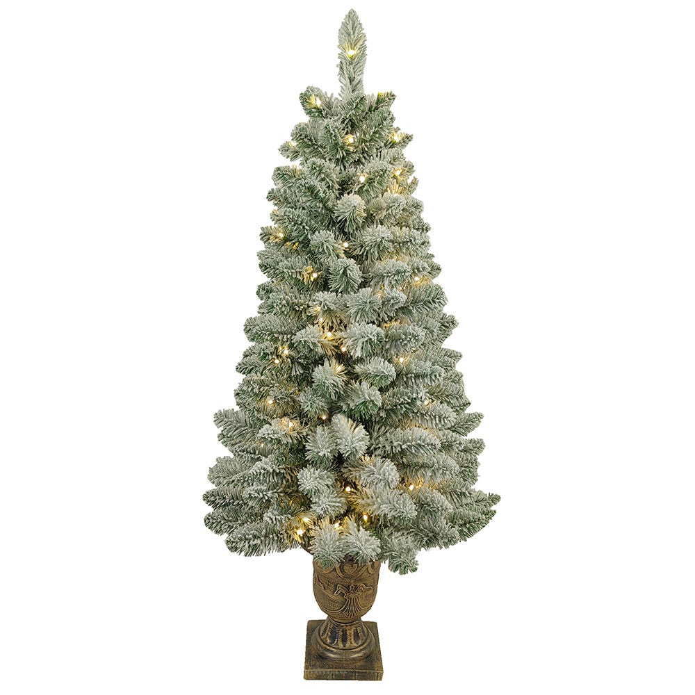 Kurt Adler 4-Foot Pre-Lit Warm White LED Pine Tree In Urn - Walmart.com