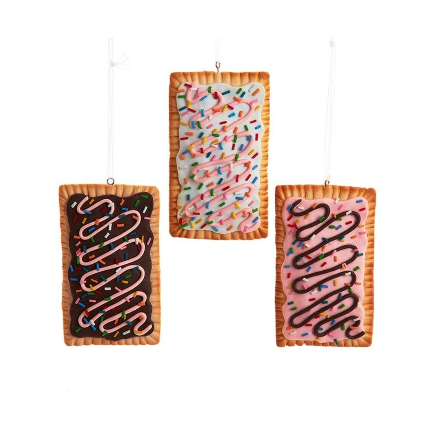 Kurt Adler 4-Inch Multicolored Toaster Pastry Christmas Ornaments, 3 ...