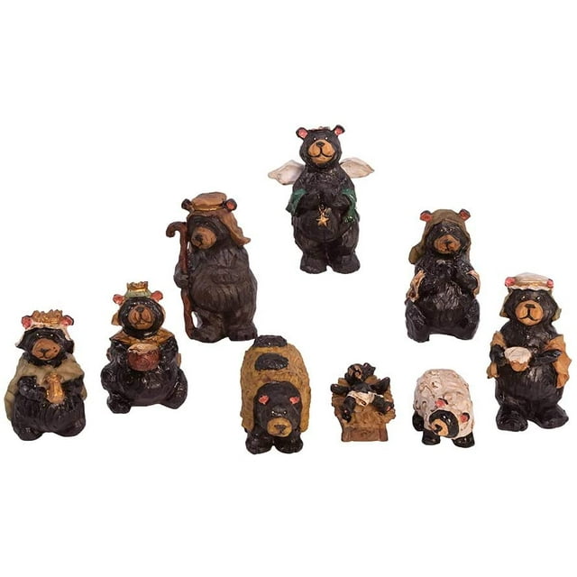 Kurt Adler 4-Inch Resin Nativity Bear Set of 9 Pieces - Walmart.com