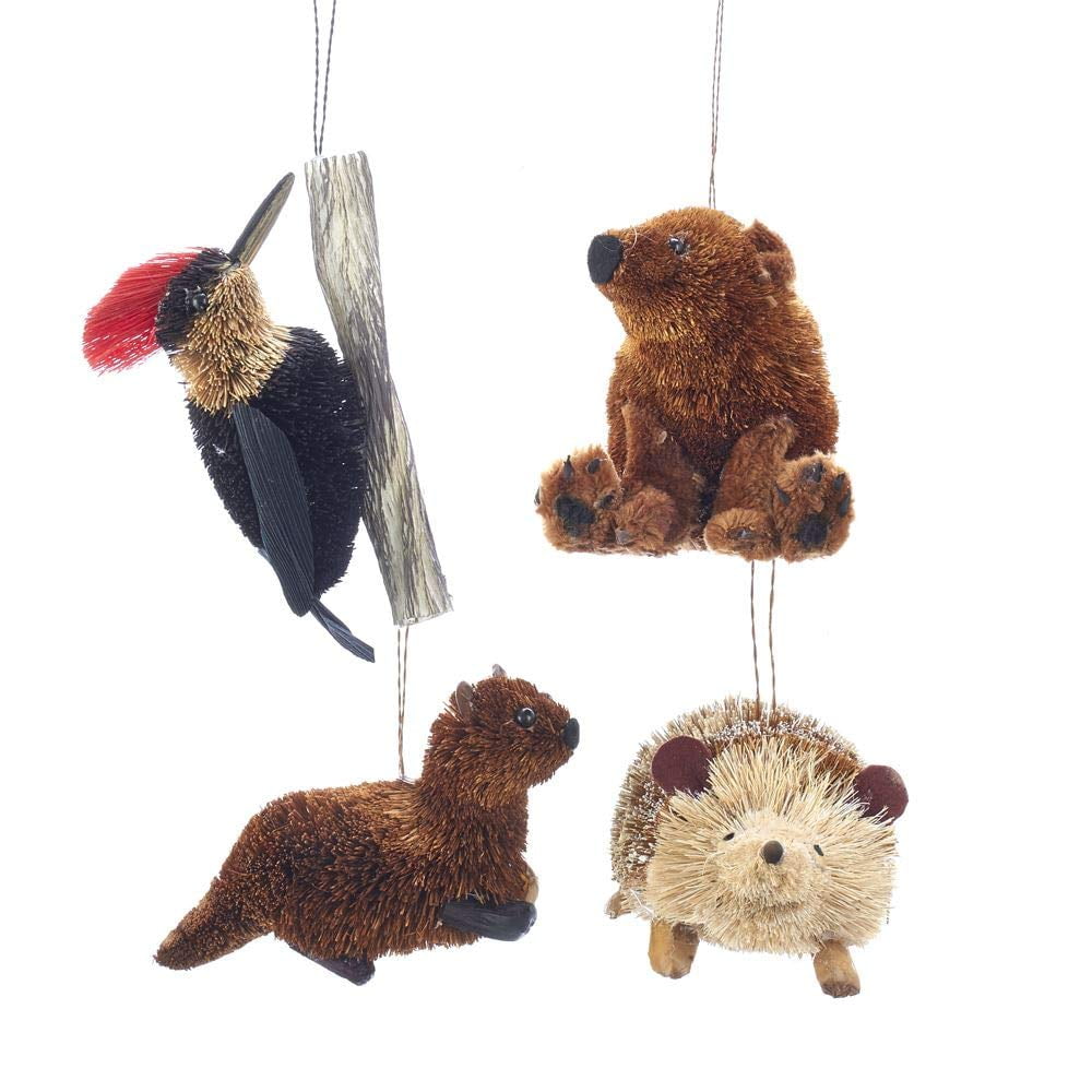 Kurt Adler 5-Inch Brown and Beige Woodland Animals Christmas Ornaments ...