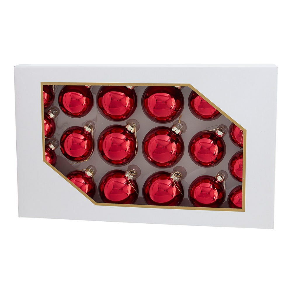 Kurt Adler 60-80MM Shiny Red Glass Ball Ornaments, 20-Piece Set ...