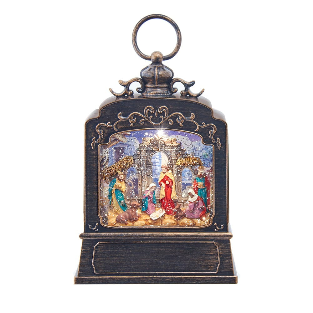 Kurt Adler 9.45-Inch Battery Operated Nativity LED Swirl Glitered ...