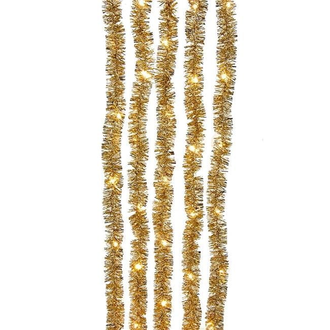 Kurt Adler AD1001CWW 6.5 ft. 100-Light LED Tinsel Cascade Light Set ...
