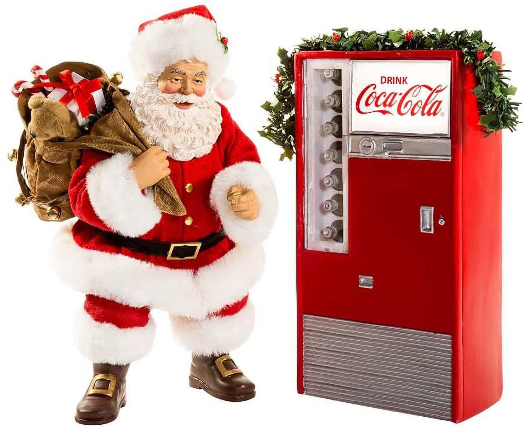 Kurt Adler Battery-Operated Santa with Coca-Cola® Machine, 2-Piece Set ...