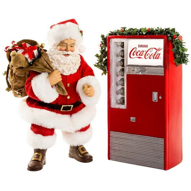Kurt Adler Battery-Operated Santa with Coca-Cola® Machine, 2-Piece Set ...