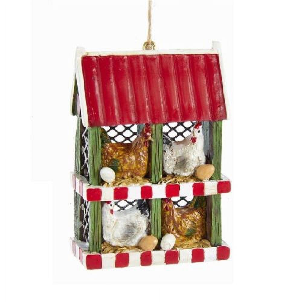 Kurt Adler Chicken Coop with Chickens and Eggs ornament - Walmart.com