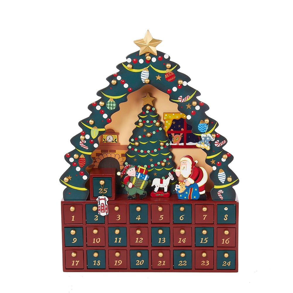 Kurt S. Adler Christmas Tree Advent Calendar, 16-Inch, 24-Piece ...