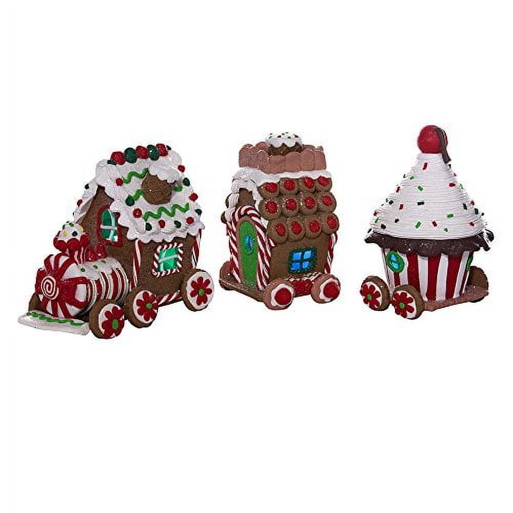 Kurt Adler Clay 3D LED Gingerbread Train Set of 3-Pieces, 4.3 ...