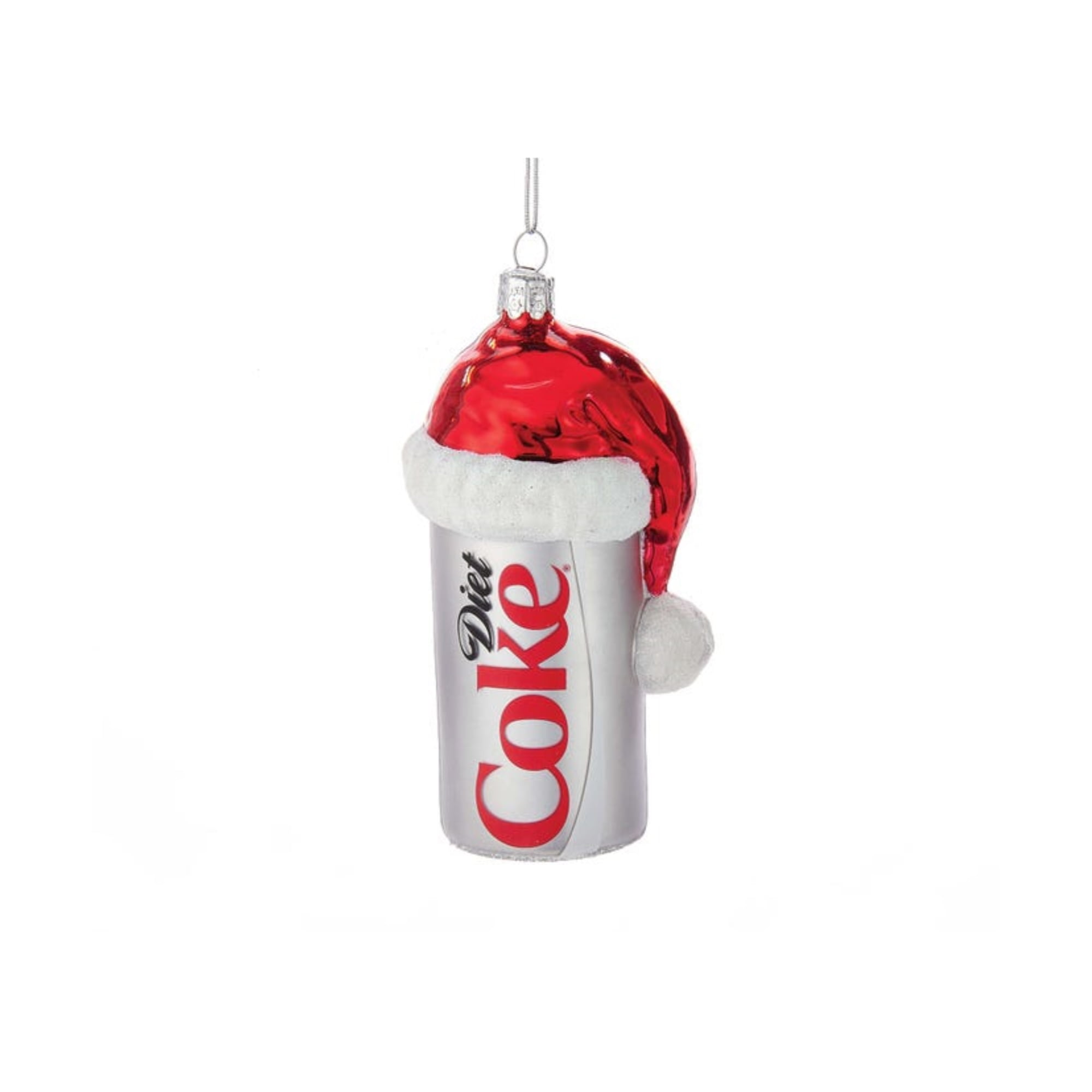 Kurt Adler Coca-Cola Glass Diet Coke Can With Santa Hat Ornament, 4.5 ...