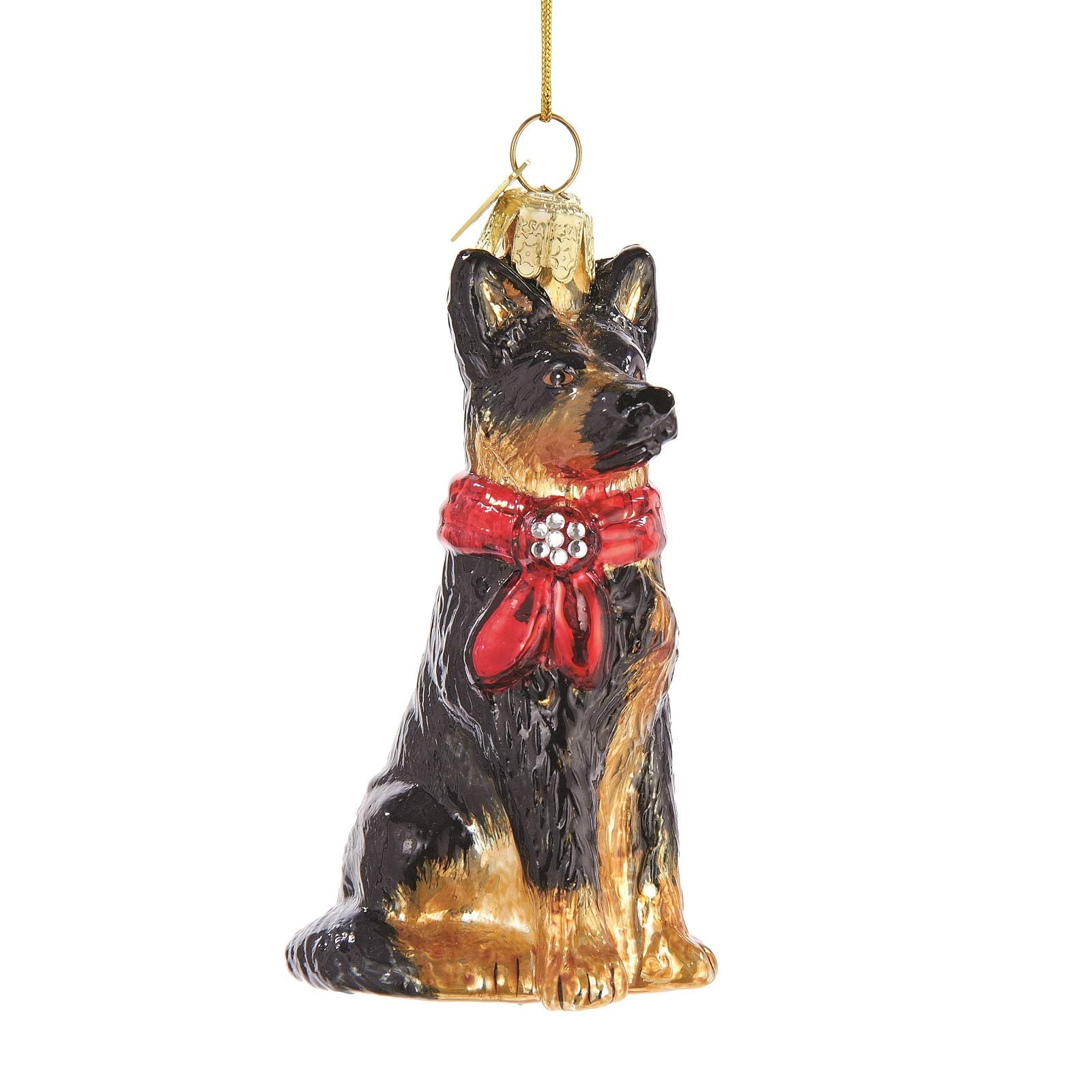 Kurt Adler German Shepherd Glass Ornament, Ideal for Christmas Tree ...